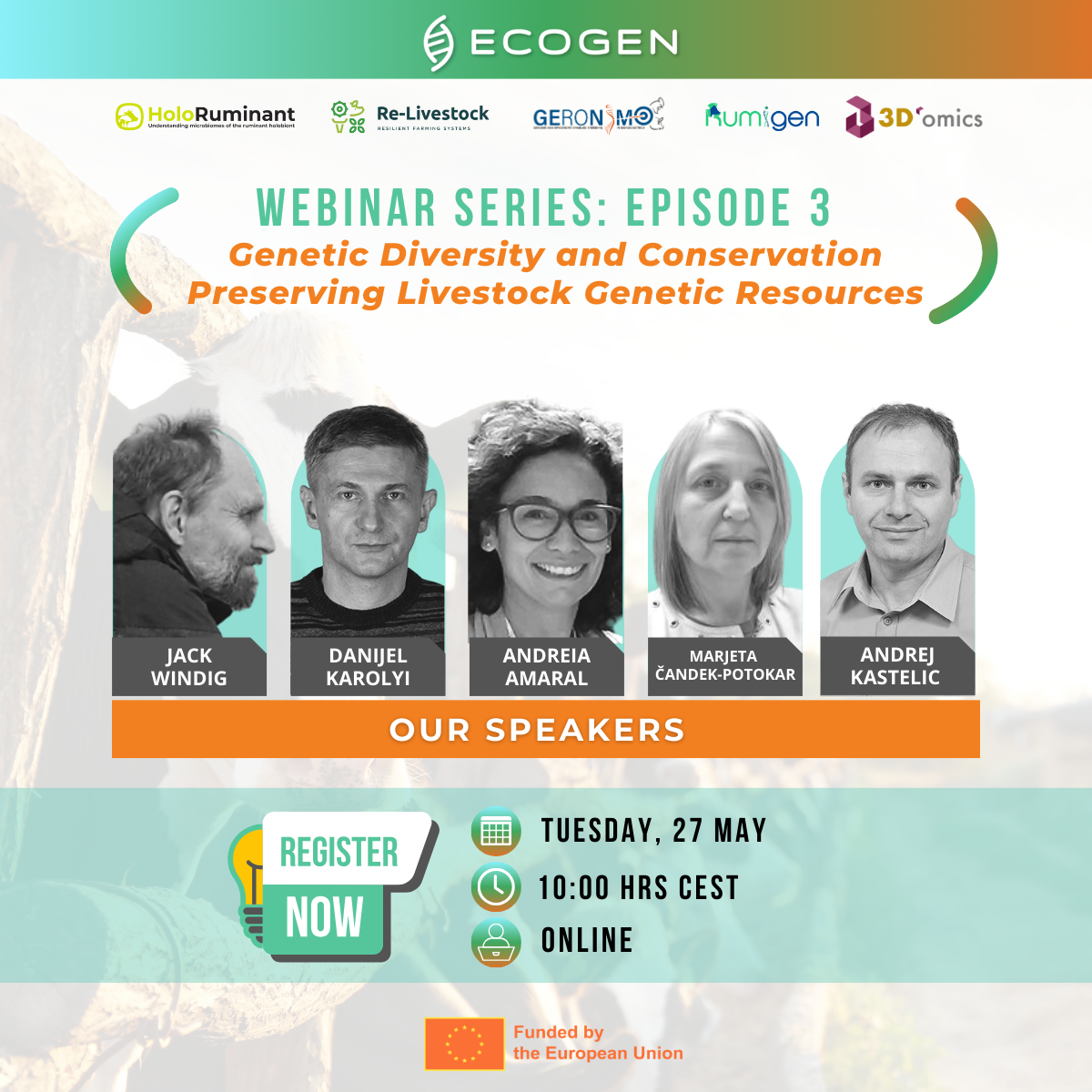 Registrations open for the 3rd EcoGen cluster webinar! – HoloRuminant
