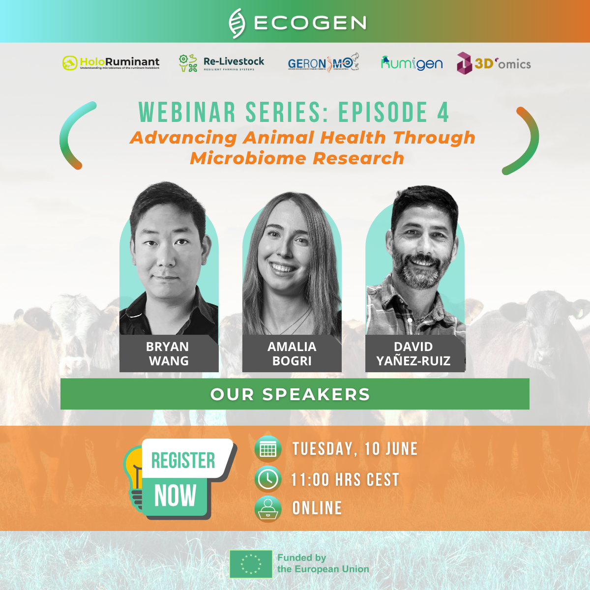 Registrations open for the 4th EcoGen cluster webinar! – HoloRuminant